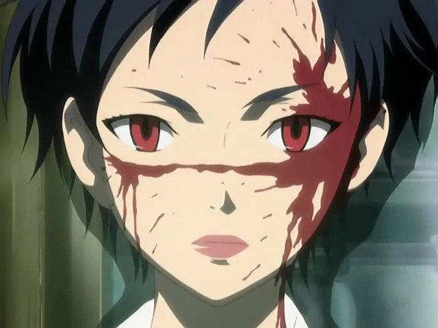 red vampire anime guy