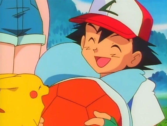 pikachu hugging ash