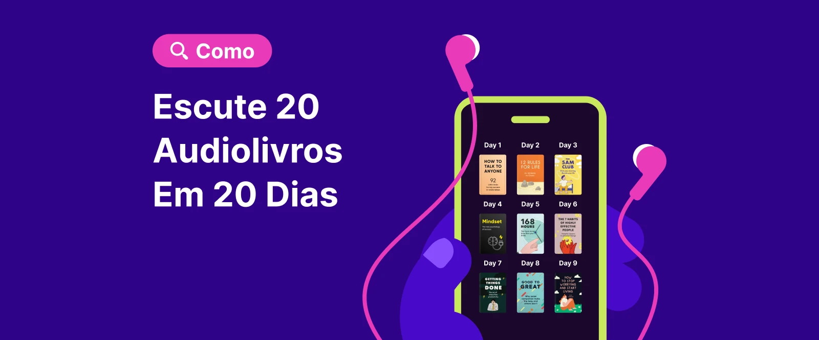 Escute 20 audiolivros em 20 dias | Headway