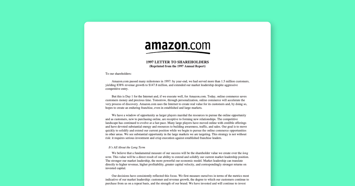 Shareholder Letters: A CEO's Perspective - Quartr Insights
