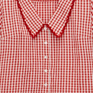Red Gingham Ric Rac Shirt | Women's Shirts | Brora Fashion