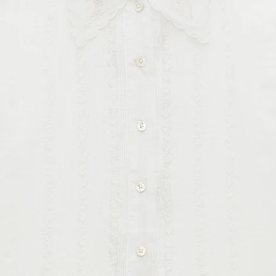 White Cotton Fine Pintuck Shirt | Women's Shirts | Brora Fashion