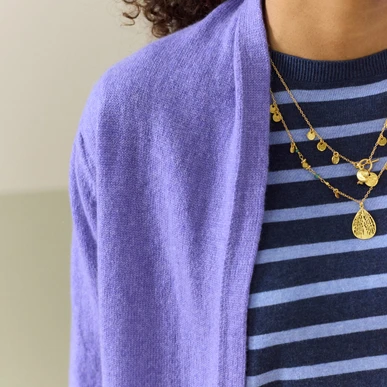 Cashmere Gauzy Shawl Cardigan in Wisteria| Women's | Brora