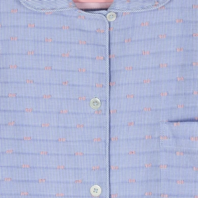Cotton Stripe Dobby Pyjamas in Sky & Rose | Nightwear | Brora
