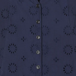 Cotton Broderie Anglaise Pinafore in Navy | Women's | Brora