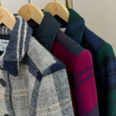 Wool Blanket Jacket in Mulberry | Women's Jackets | Brora UK