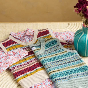 Neutral Wool Fair Isle Tank | Women's Tanks | Brora Fashion