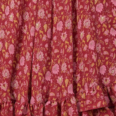 Red Silk Floral Block Maxi Skirt | Women's Skirts | Brora Sale