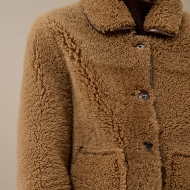 Sheepskin Jacket in Honey | Womenswear | Brora Clearance