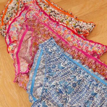 Organic Cotton Liberty Print Knickers in Olive Berry | Brora