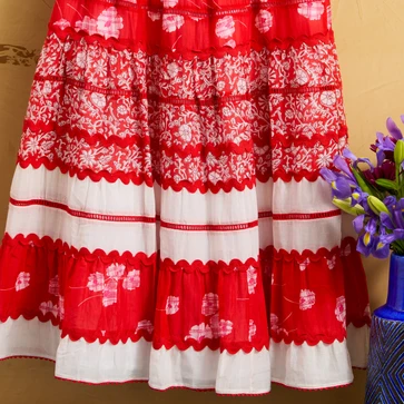 Red Ric Rac Patchwork Skirt | Women's Skirts | Brora Fashion