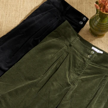 Khaki Needlecord Cargo Trousers | Women's Trousers | Brora Fashion