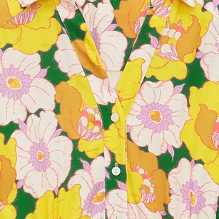 Yellow Liberty Print Shirt Dress | Women's Dresses | Brora Fashion