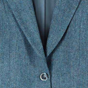 Blue Herringbone Wool Blazer | Women's Jackets | Brora Fashion