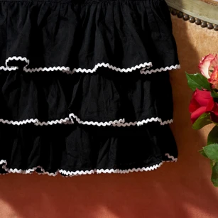 Black Organic Ric Rac Skirt | Women's Skirts | SKYE by Brora