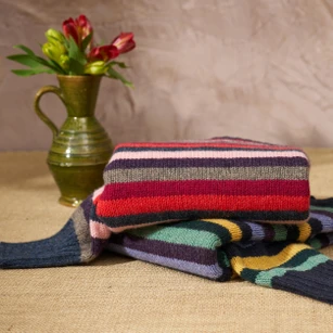 Women's Cashmere Stripe Jumper in Steel | Brora Sale