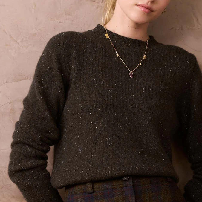 Black Cashmere Donegal Jumper | Women's Knitwear | Brora Sale