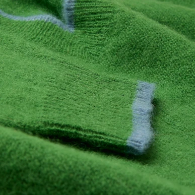 Alpaca V Neck Jumper in Meadow | Womenswear | Brora Fashion
