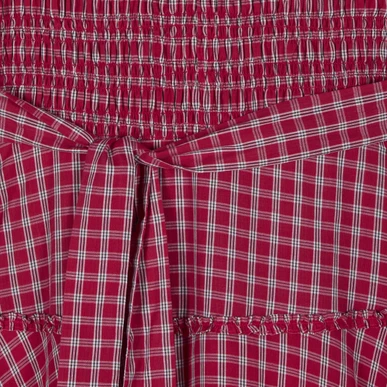 Cotton Check Shirred Sundress in Raspberry | Women's | Brora