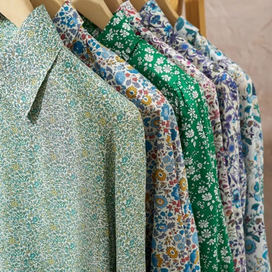 Women's Blue Liberty Print Jersey Turtle Neck | Brora Sale