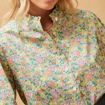 Green Liberty Print Cotton Blouse | Women's Blouses | Brora Fashion