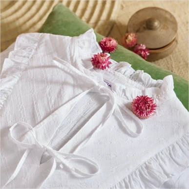 White Organic Textured Blouse | Women's Blouses | Brora Fashion