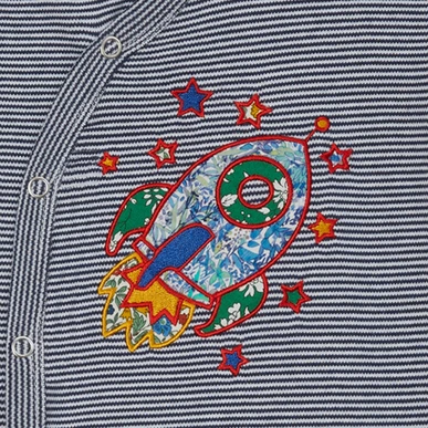 Liberty Print Rocket Applique Babygro | Babies | Brora Fashion