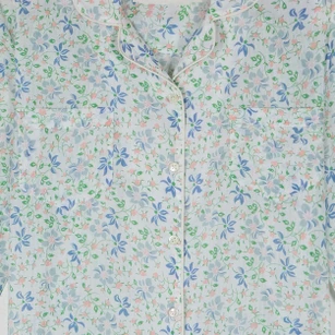 Organic Cotton Floral Print Pyjamas in Sky & Rose | Brora