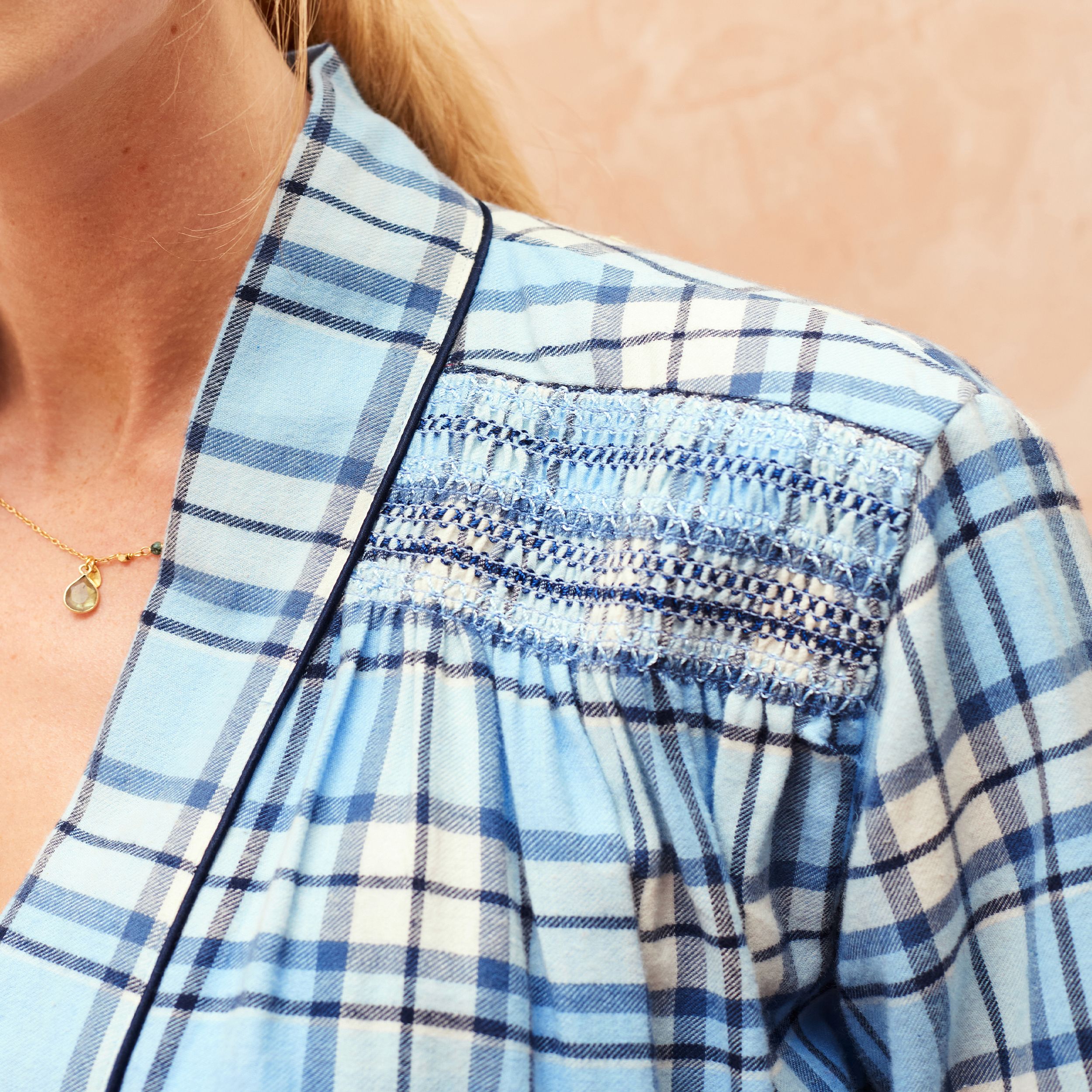 Blue Cotton Dressing Gown| Nightwear | Brora Fashion
