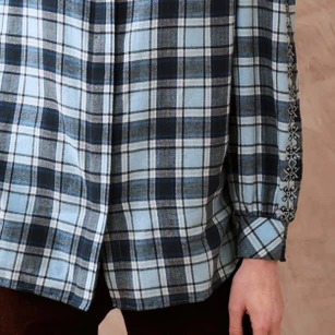 Blue Brushed Cotton Check Shirt | Women's Shirts | Brora Sale