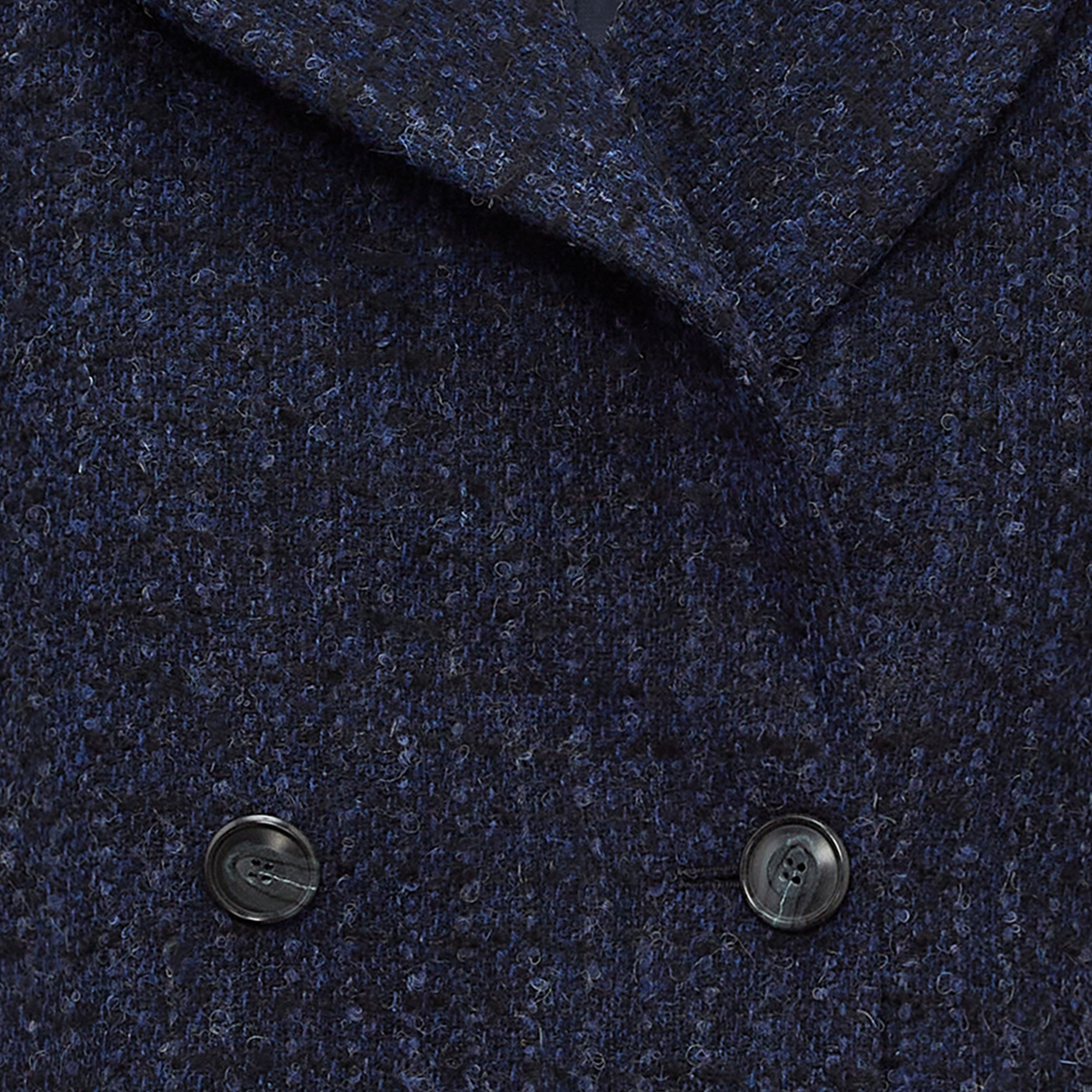 Textured Tweed Peacoat in Indigo | British Tailoring | Brora