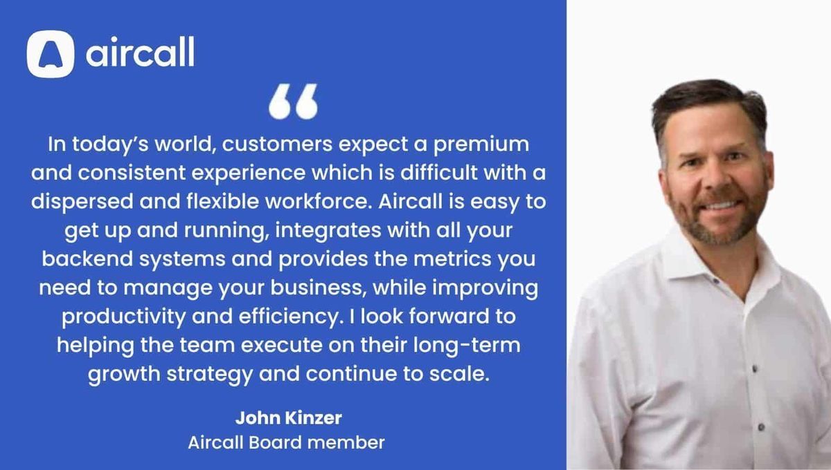 John Kinzer Joins Aircall’s Board of Directors Blog | Aircall