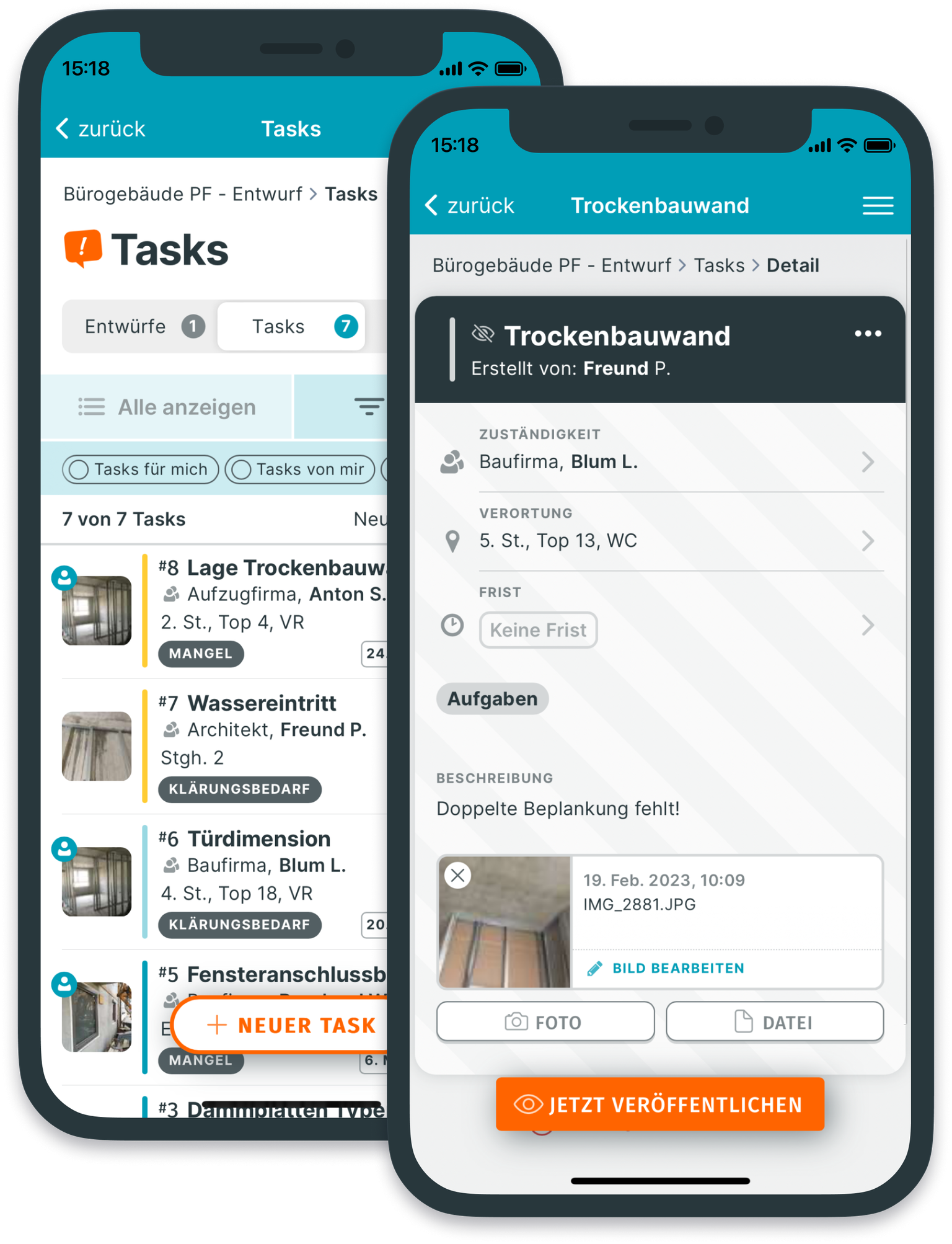PLANFRED Projektraum Bau – Anleitungen