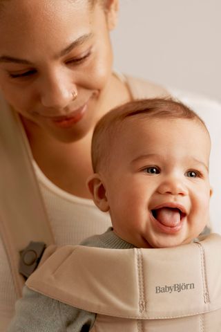 Baby Carrier Mini in Beige Woven - BabyBjörn