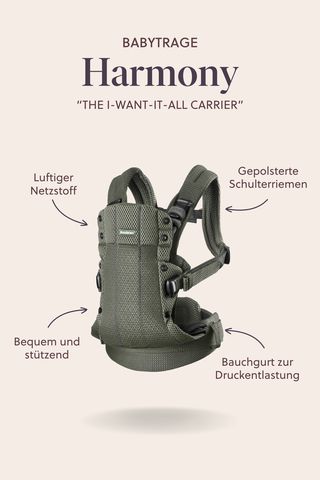 Babytrage Harmony in Dunkelgrünes 3D mesh - BabyBjörn