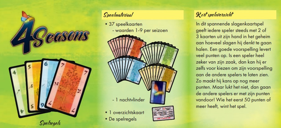 Spelregels 4Seasons Spellenspektakel Goodiebag