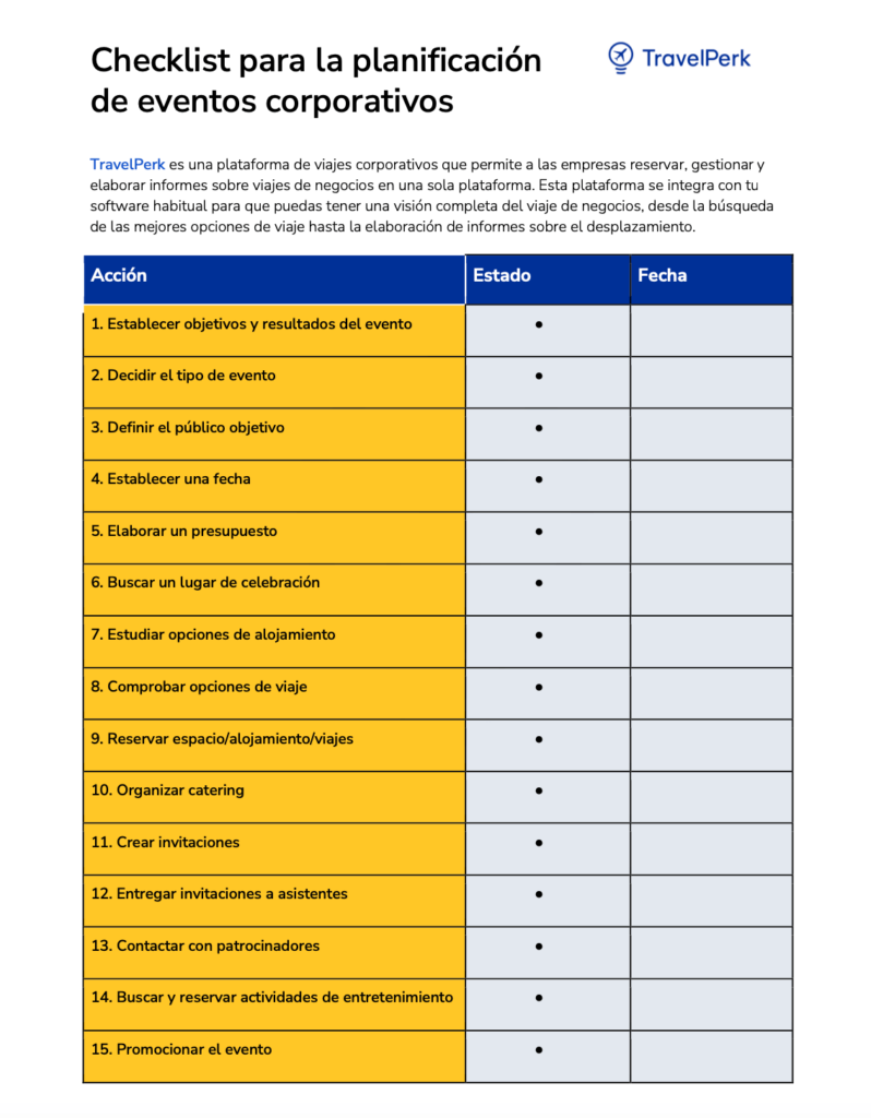 Ejemplo De Plantilla De Planificación De Eventos Plantilla CV De