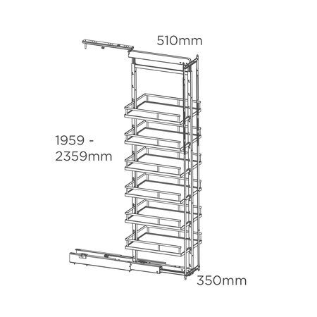 450mm tall pantry cabinet | kaboodle kitchen