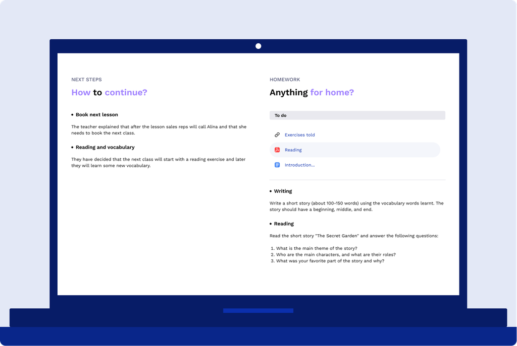 GoStudent Lesson Summaries