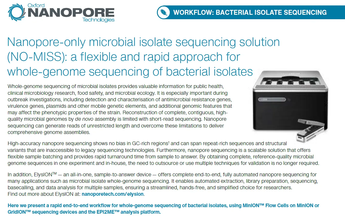 Microbial sequencing | Oxford Nanopore
