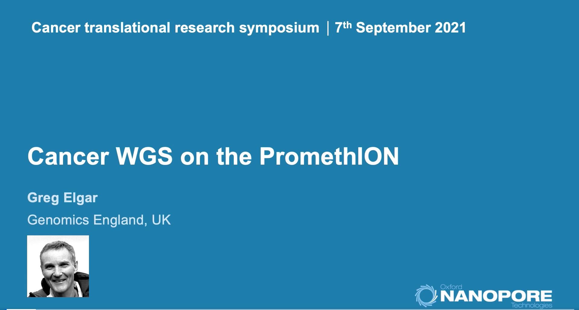 Cancer WGS on the PromethION | Oxford Nanopore Technologies