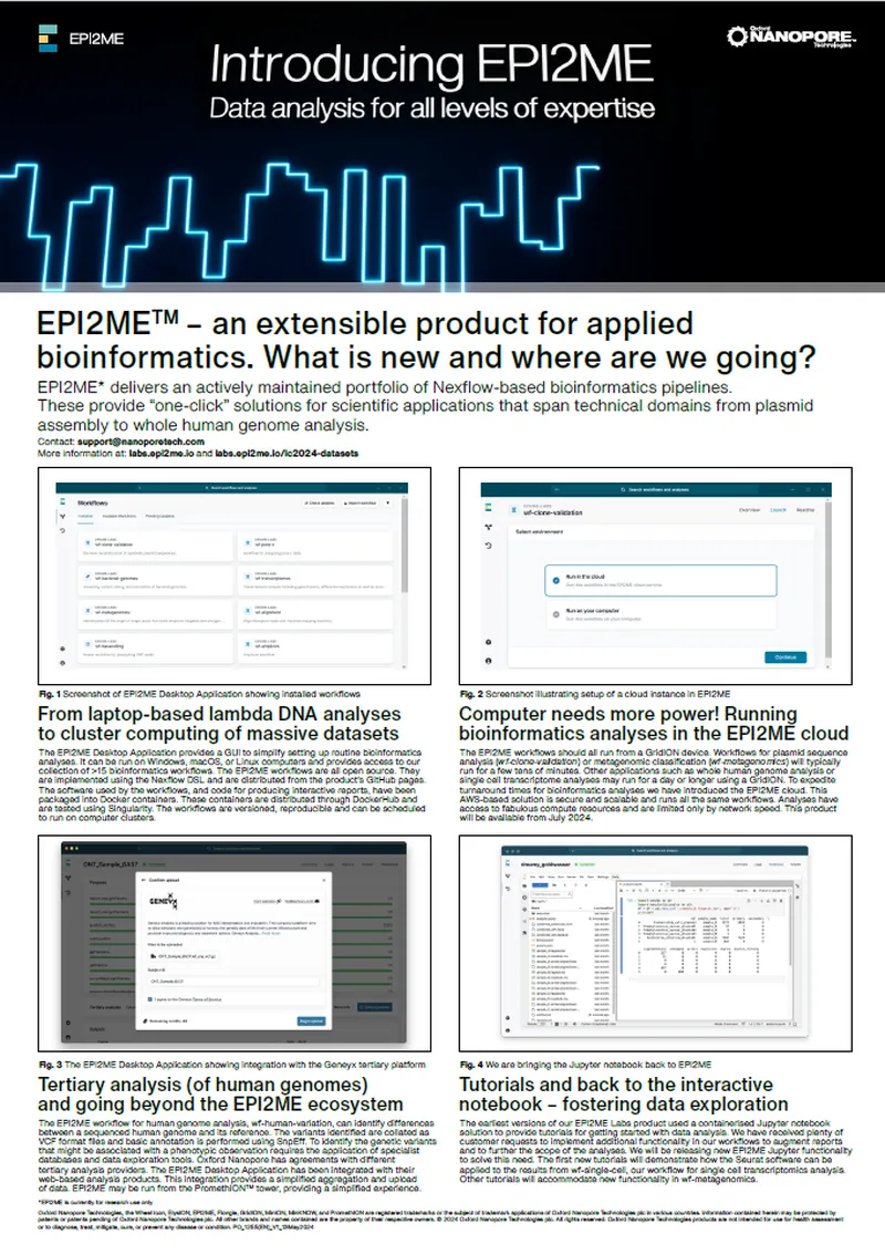 EPI2ME – an extensible product for applied bioinformatics. What is new and where are we going?