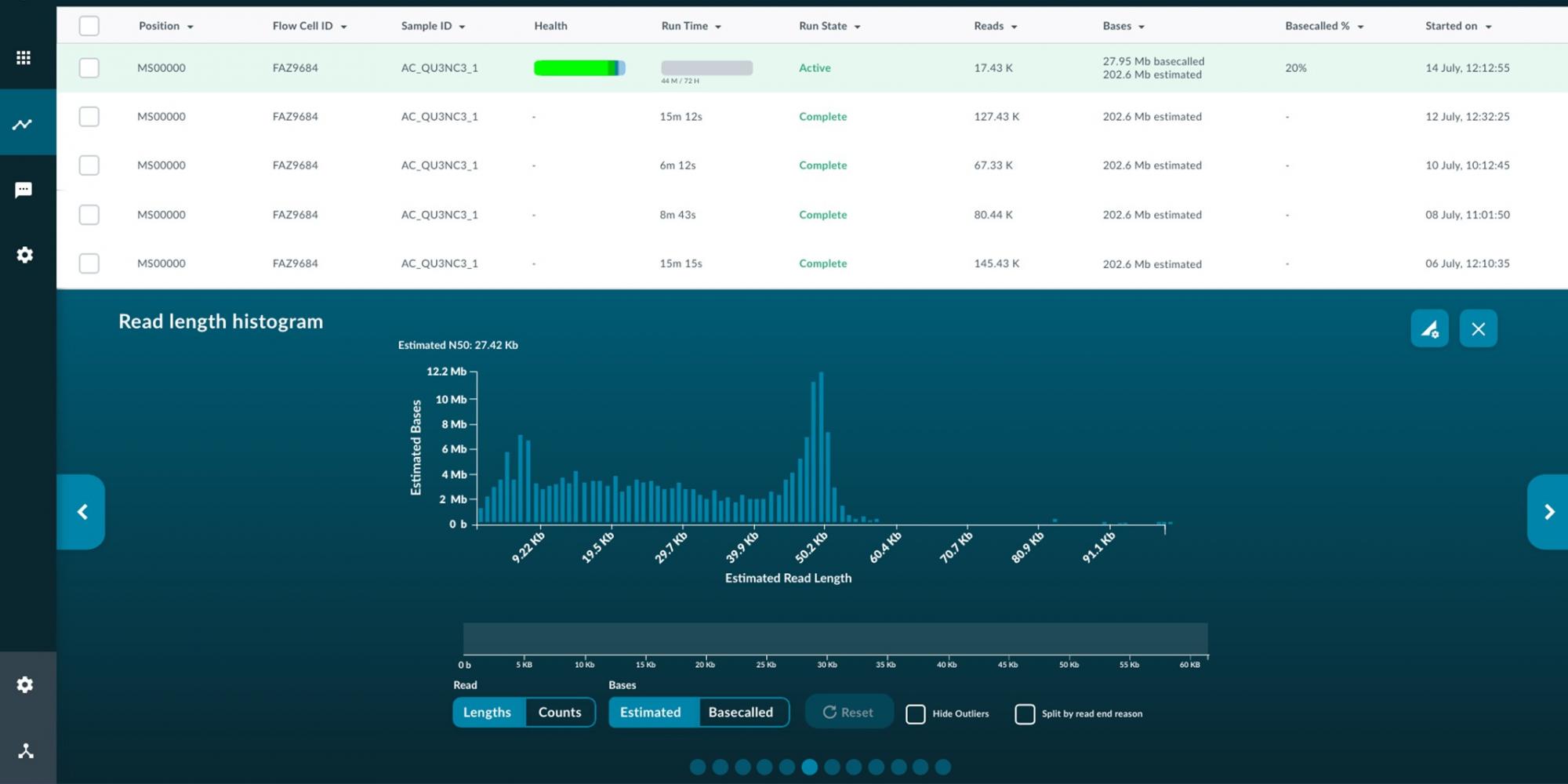 The MinKNOW API and output file formats