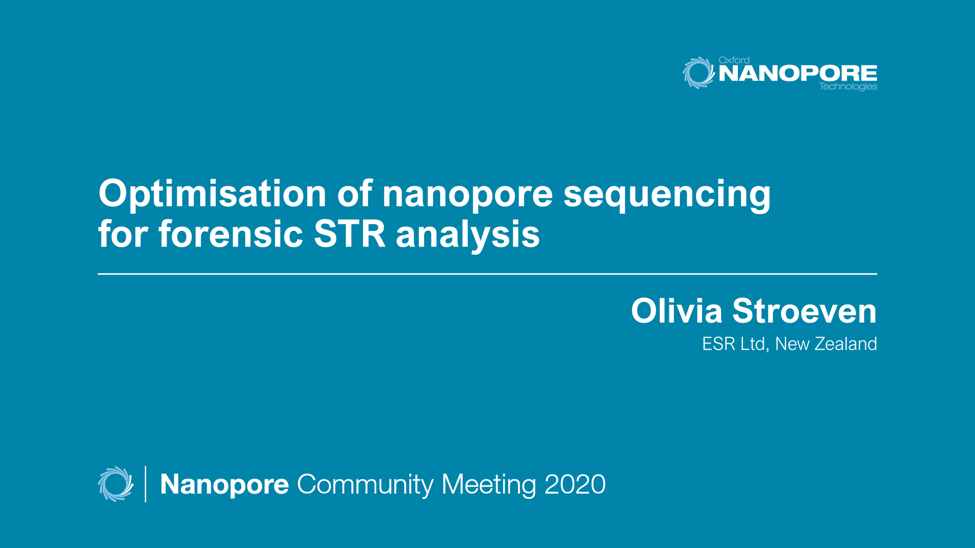 Optimisation of nanopore sequencing for forensic STR analysis