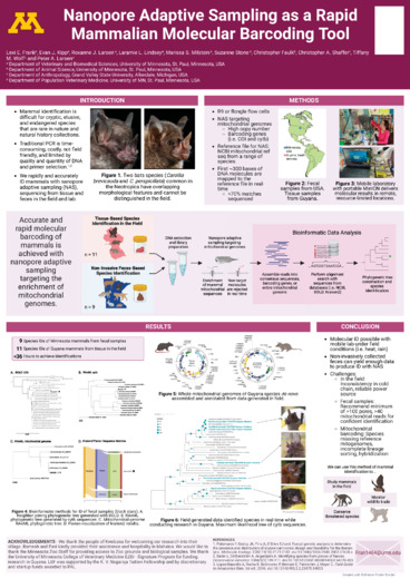 Nanopore adaptive sampling as a rapid mammalian molecular barcoding tool