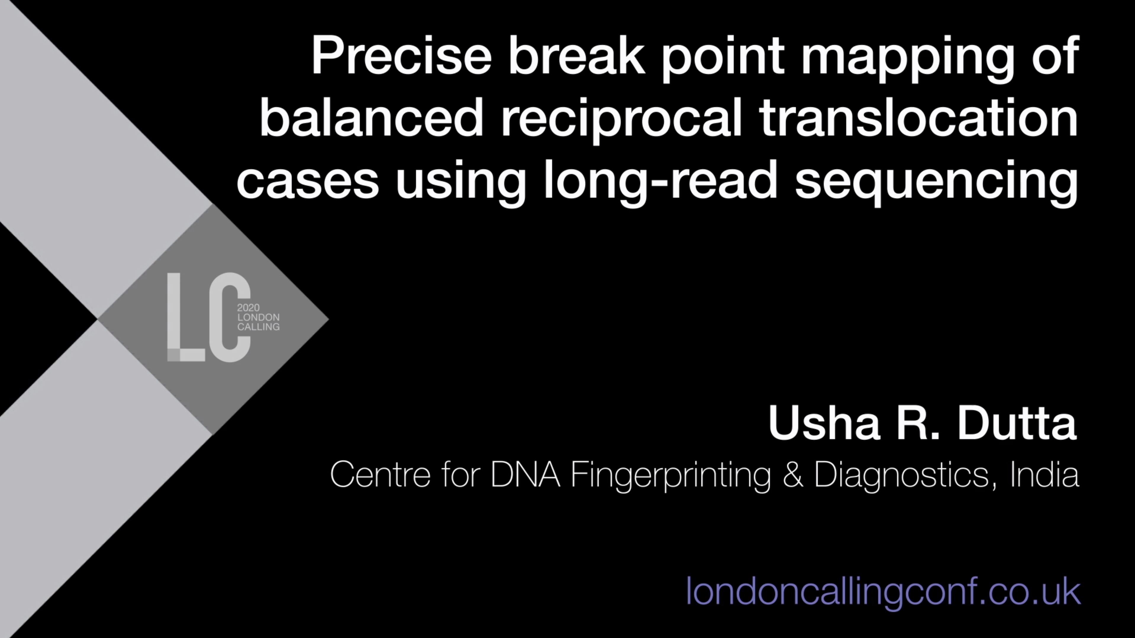 Precise break point mapping of balanced reciprocal translocation cases using long-read sequencing