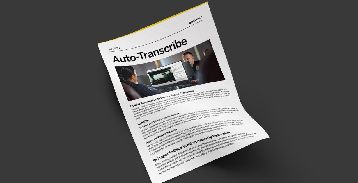 Auto Transcribe product card - Axon.com | UK