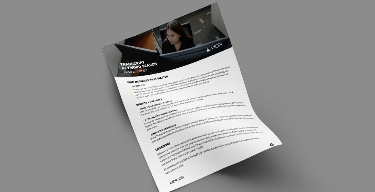 Transcript Keyword Search Axon Evidence 8110
