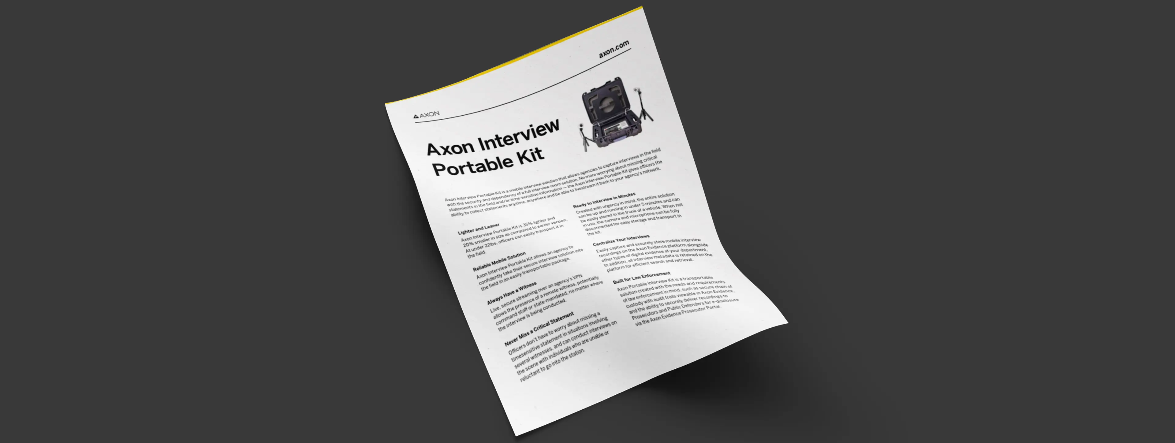 Axon Interview Portable Kit Product Card - Axon.com | EN-CA