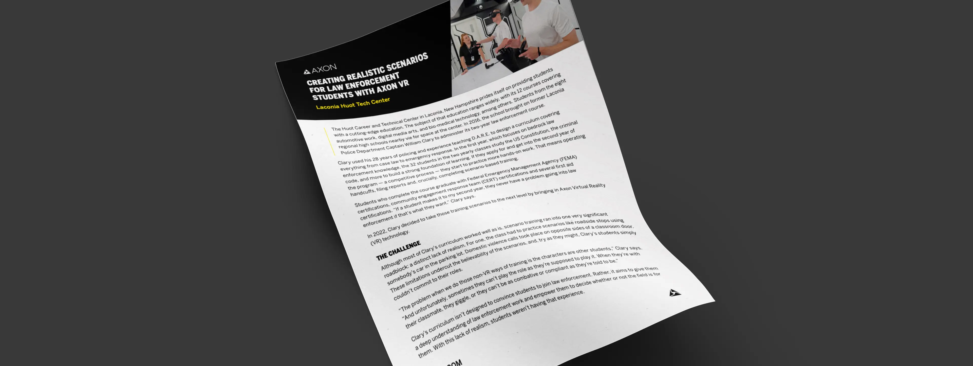Creating Realistic Scenarios for Law Enforcement Students with Axon VR ...
